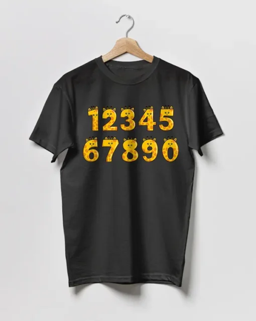 Numbers Day T-Shirt School Maths Day Costume Digits Giraffe Animal ...